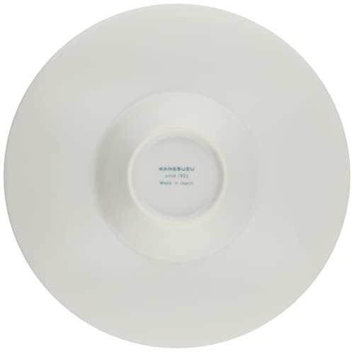 Kanesu Ceramics 50100802 Pasta Plate, White, Wide Rim, 7.9 inches (20 cm), Flat Soup Plate, Made in Japan, Pack of 2