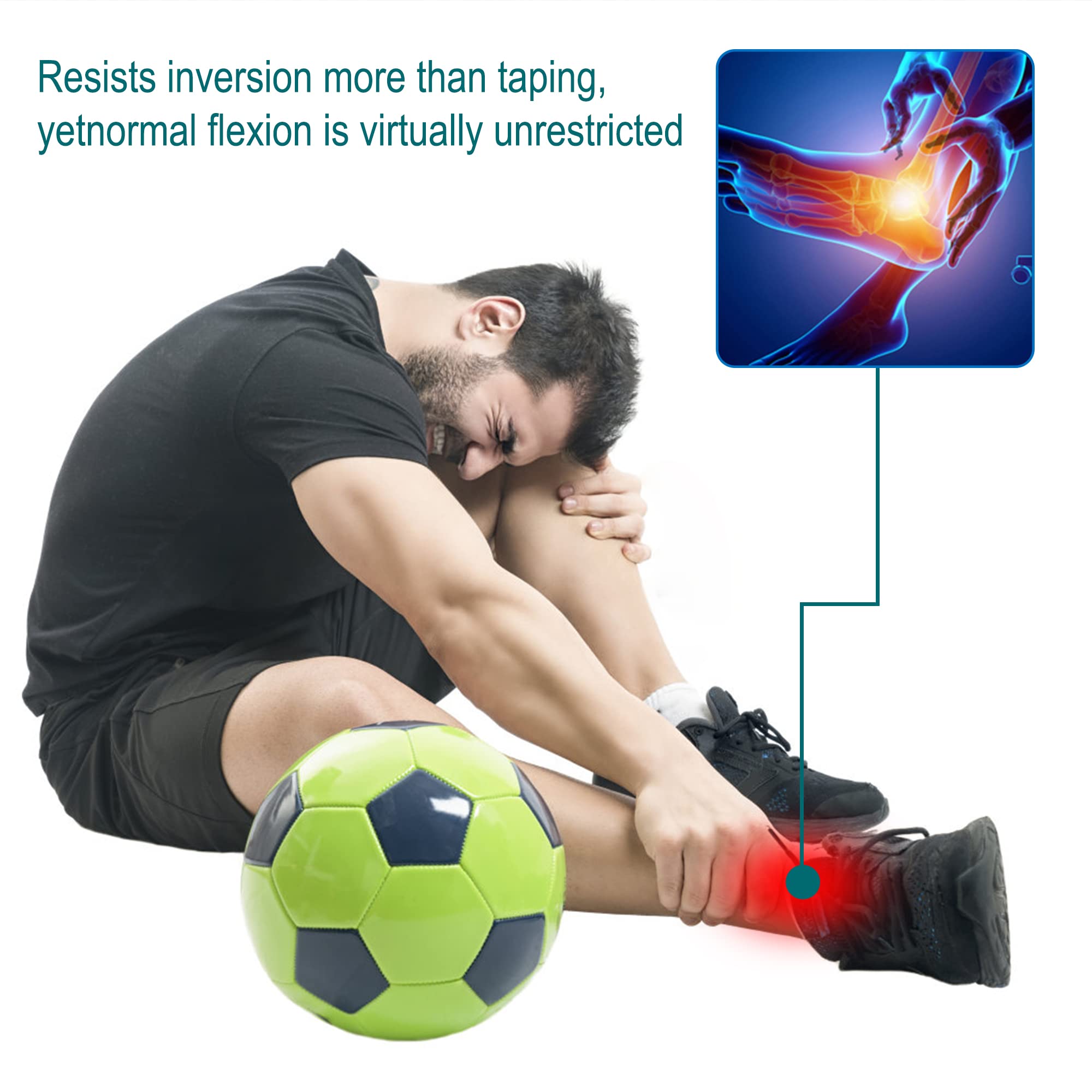 KKOOMI Ankle Stabilizer Ankle Brace for Pain Relief,Gel Ice Pack Wrap Up Adjustable Support,Cold/Hot Compression,for Sprains, Tendonitis, Post-Op Cast Support,Running, Injury Recovery,for Men, Women (Gel Pads-Right Foot)