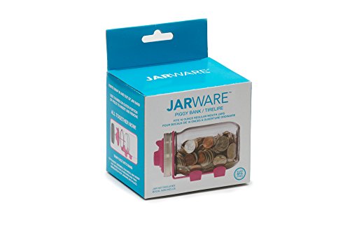Jarware Piggy Bank Lid for Regular Mouth Mason Jars, Pink