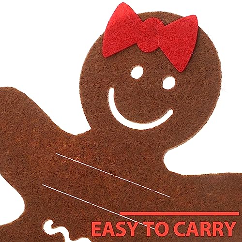 HOLIDYOYO 12Pcs Christmas Silverware Holders Fabric Gingerbread Man Shaped Cutlery Holder Pouch Bag Knife Fork Spoon Cover Tableware Holder for Christmas Party Table Decoration