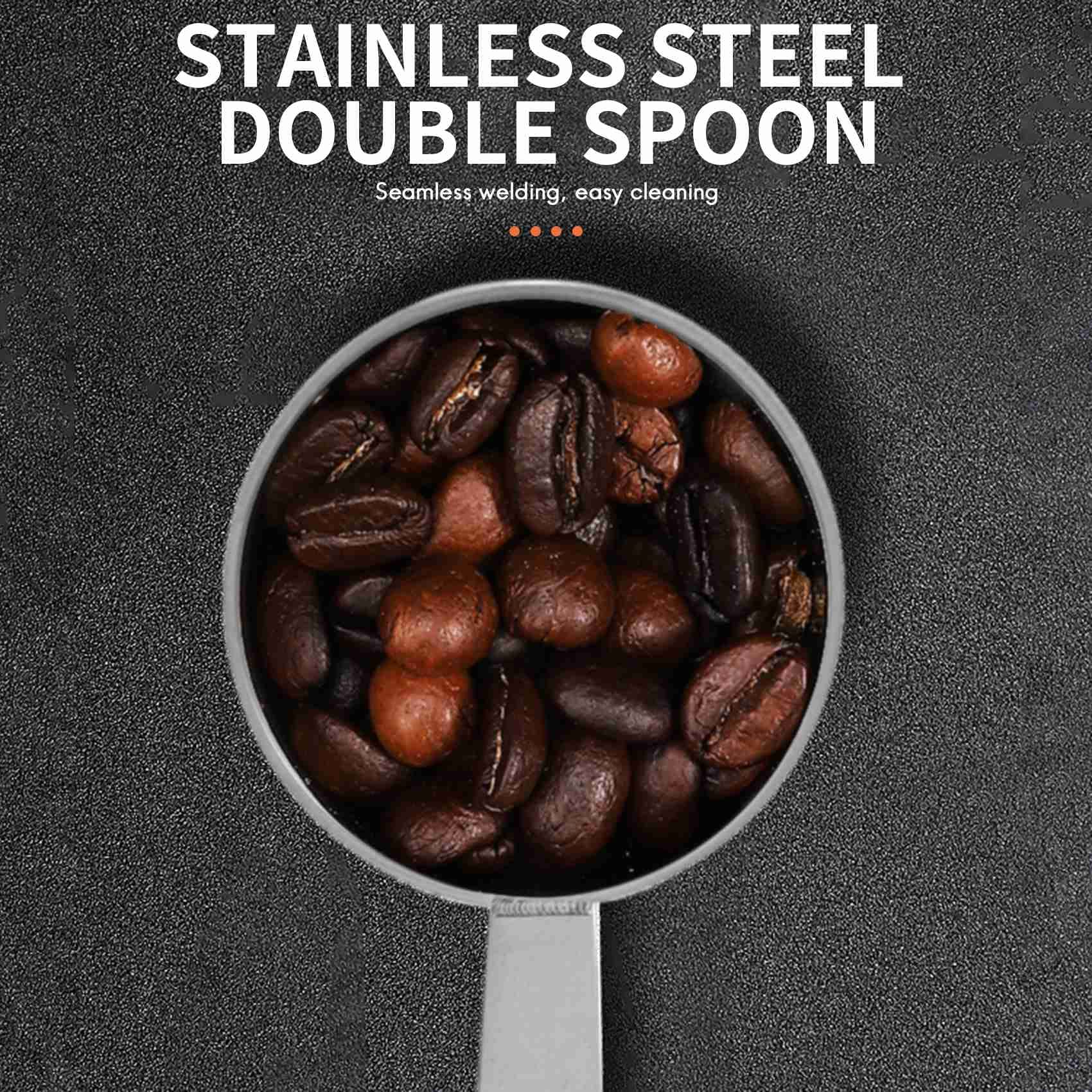 Pasuihcay Espresso Stand Coffee Measure Tamper Spoon Stainless Steel Coffee & Tea Tools Measuring Tamping Scoop 1 Pieces Silver