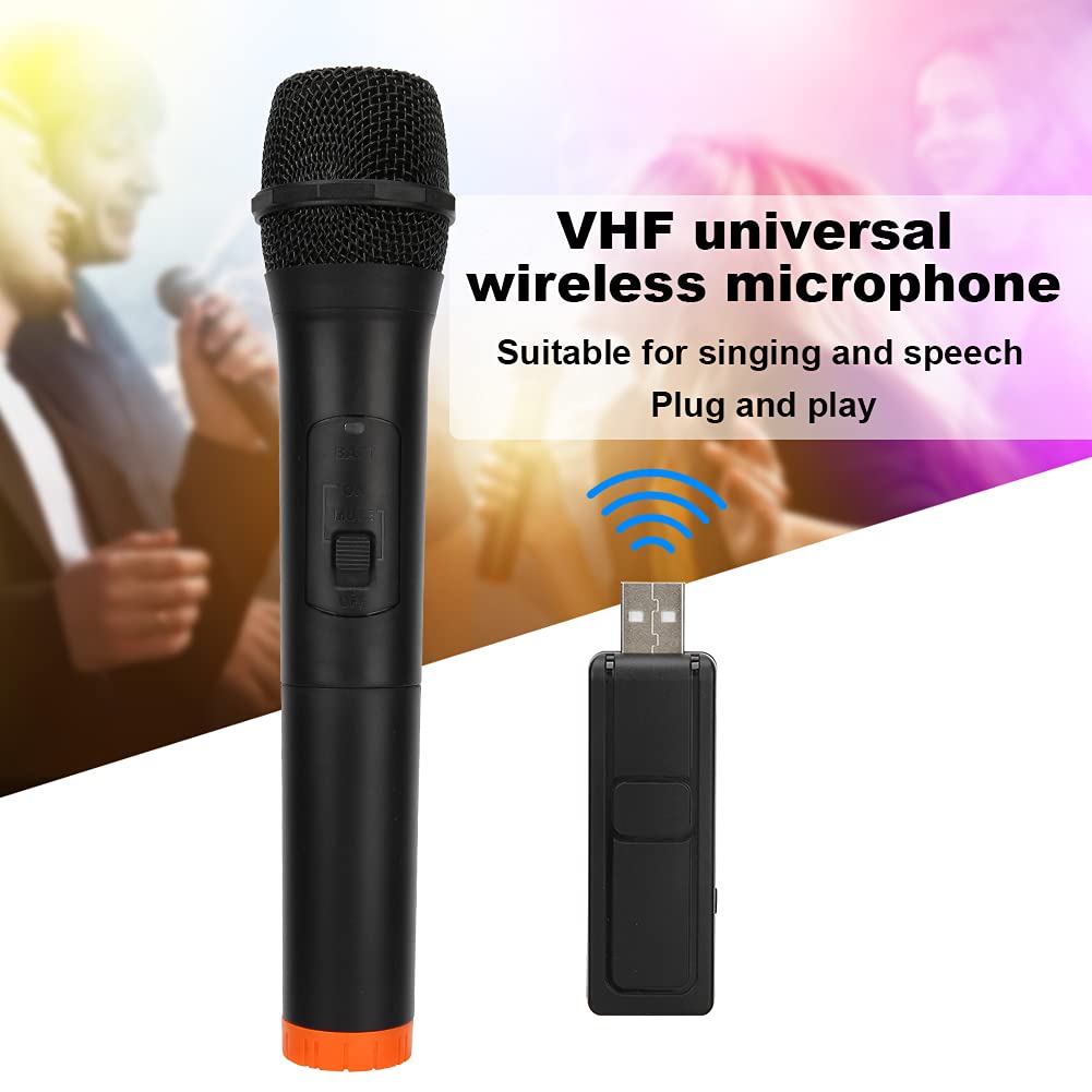 Joyzan VHF Wireless Microphone, Universal Handheld Karaoke Mic Speaker Cordless Singing Machine Audio Amplifier System Mixer Fitment UHF Reception USB Receiver Speech Wedding Church Home DJ Meeting