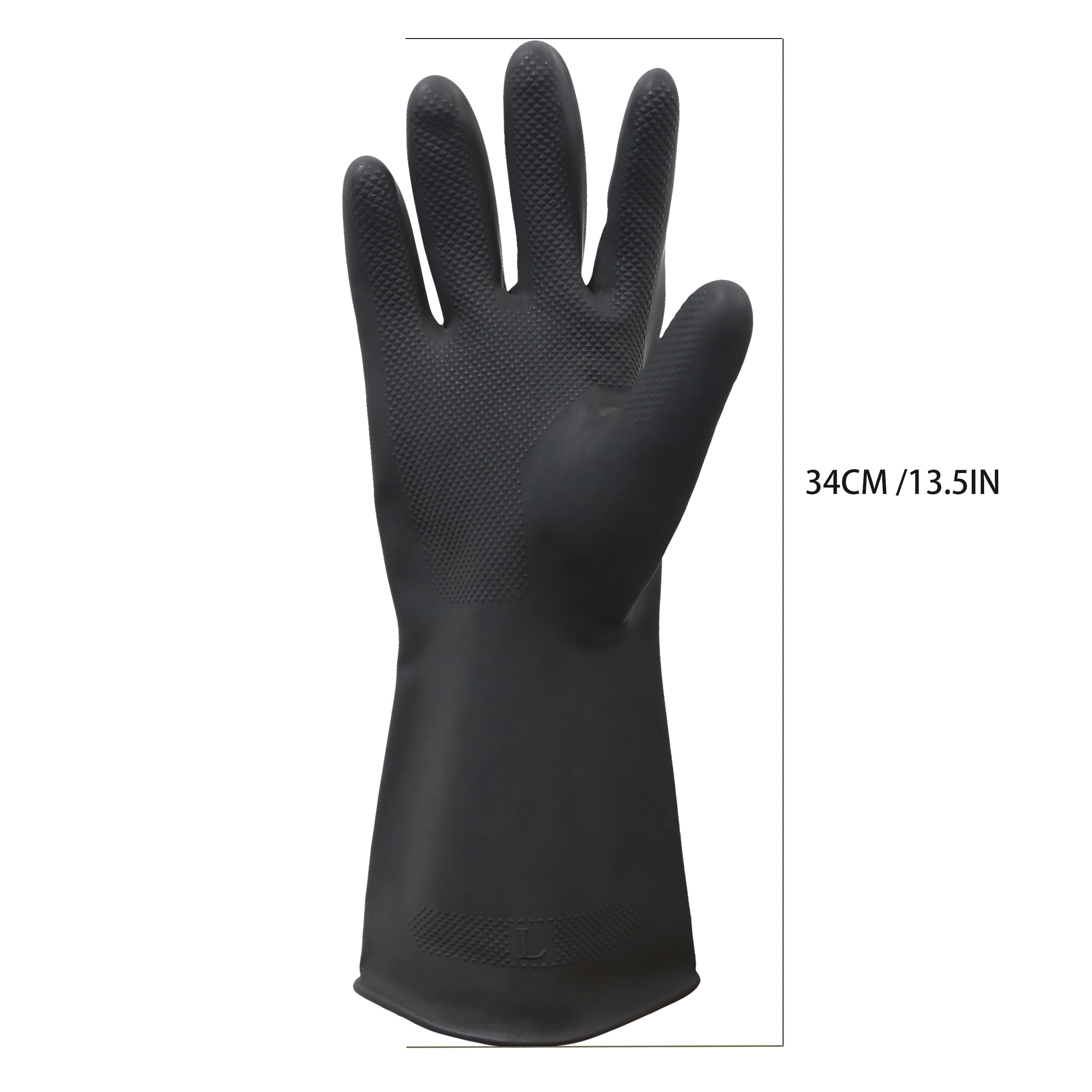 HHPROTECT Chemical Resistant Gloves,Waterproof Reusable Cleaning Rubber Glove 1Pair