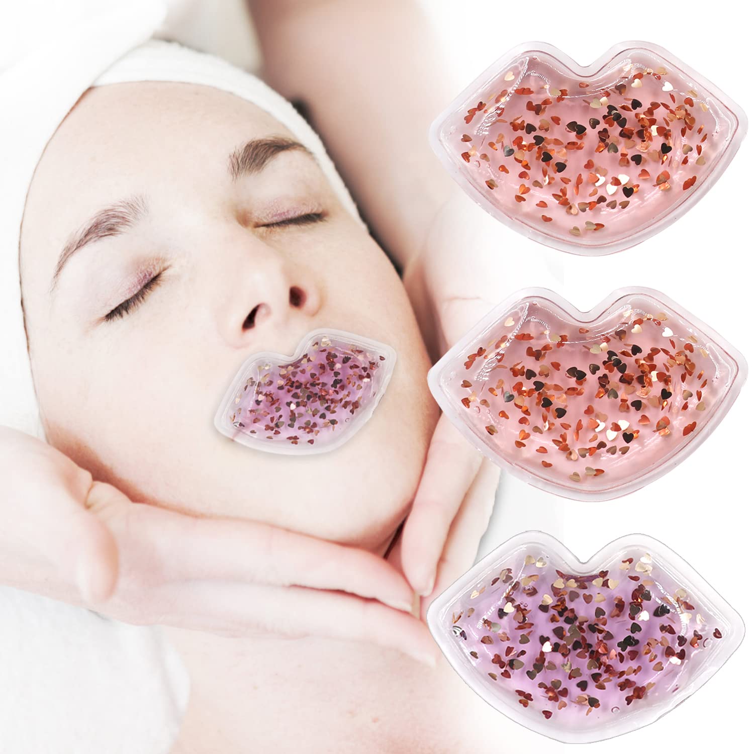 Lip ice Bag, Lip ice Pack, Lips Cold Compress, Lip pain relief ice pack, Reduce Lip Pain and Swelling, Lip care ice pack after surgery(3 Pcs)