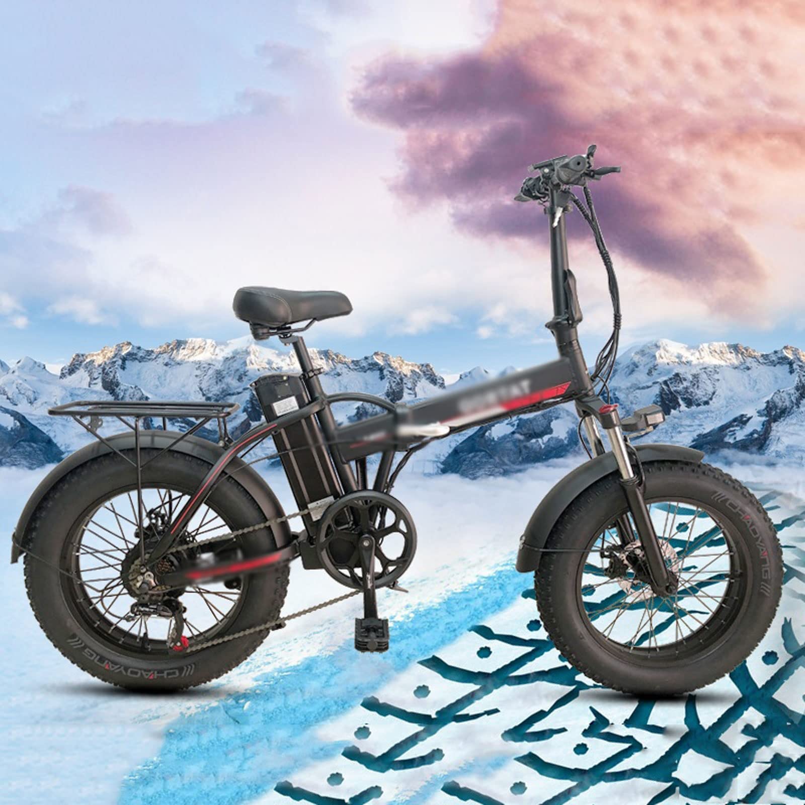 IEASEzxc Bicycle Electric Bicycle 20 Inch Folding E-Bike Fat Tire Beach Cruiser Electric Motorcycle Lithium Battery