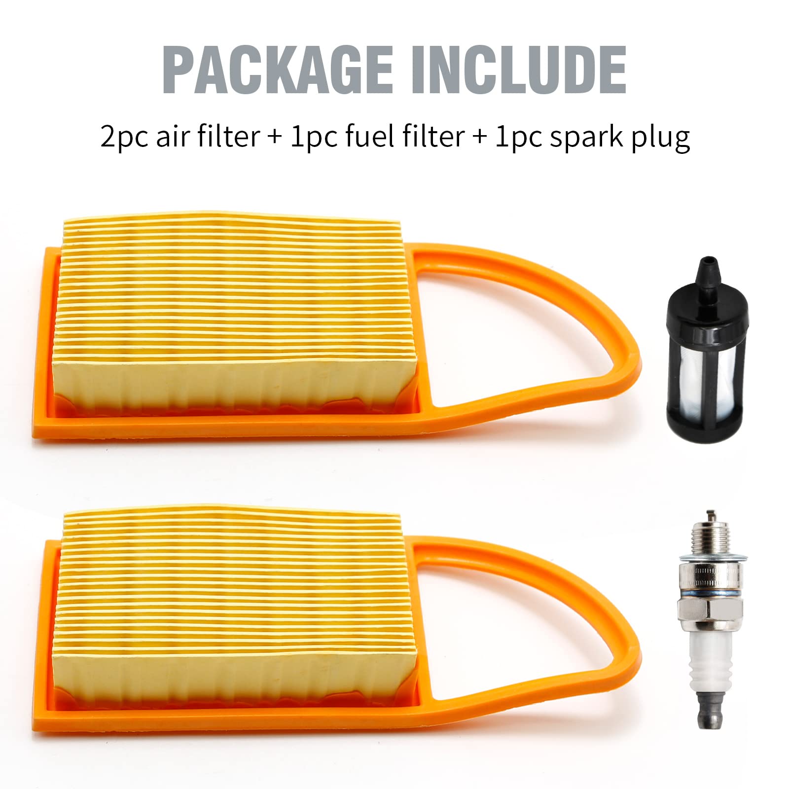 laffoonparts 2 Pack Air Filter Replacement for Stihl BR600 BR550 BR500 BR700 Backpack blowers Replace 4282 141 0300 4282 141 0300B Orange