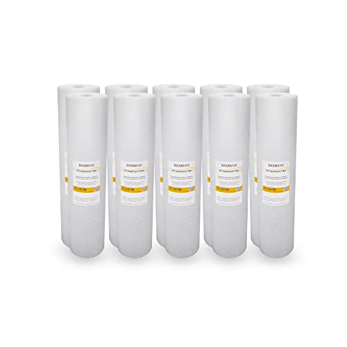 Max Water 20 inch x 4.5 inch, 5 Micron Replacement Sediment Water Filter Cartridge for Whole House, Melt Blown Filtration Fiber for Heavy Duty (Pack of 10)