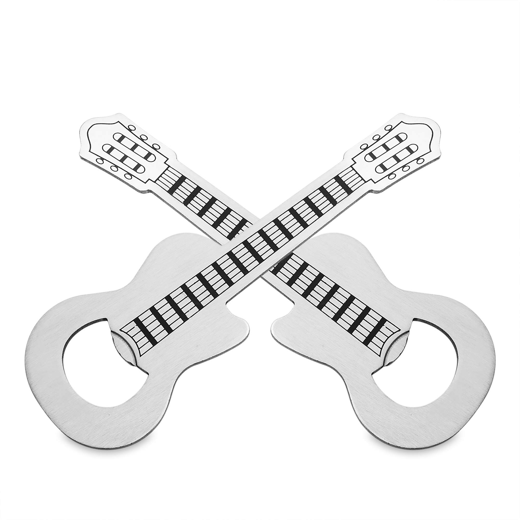 LanHong 2 Piece/Set Guitar Bottle Opener Creative Music Beer Opener, Guitar Shaped Bottle Opener for Music Guitar Lover