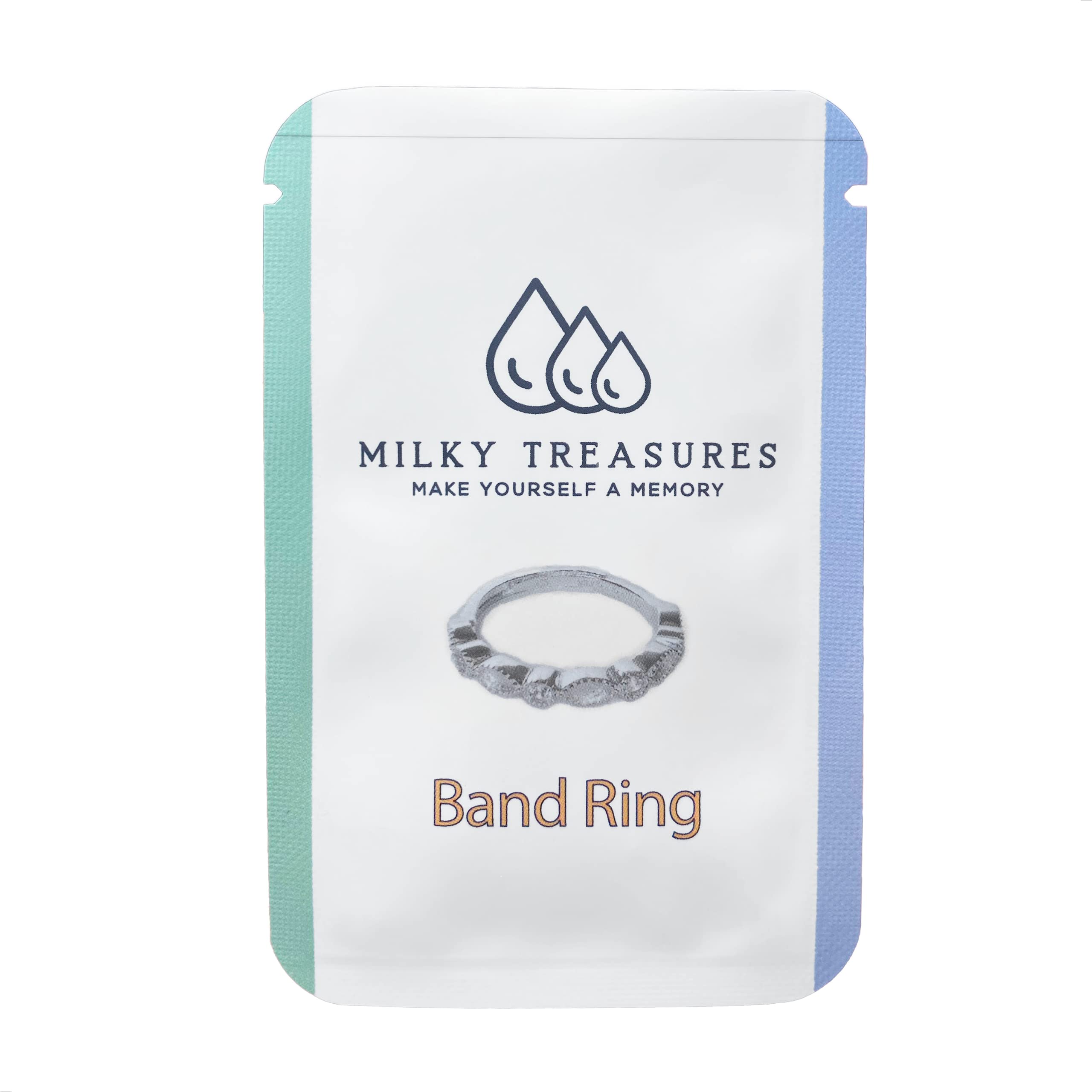 Milky Treasures Band Ring (Only Ring) | DIY Breastmilk Jewelry Making Kit | 925 Sterling Silver Ring | Adjustable Size 6 to 10 | Breastfeeding Keepsake Kit | Gifts for Mom | Lactation