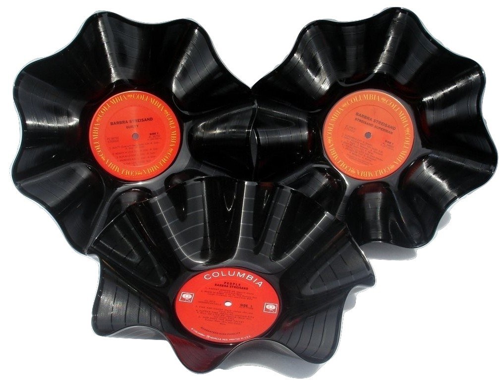 It's Our Earth, Inc. Record Bowls Set Of 3 hand made using Barbra Streisand Albums Gift Set