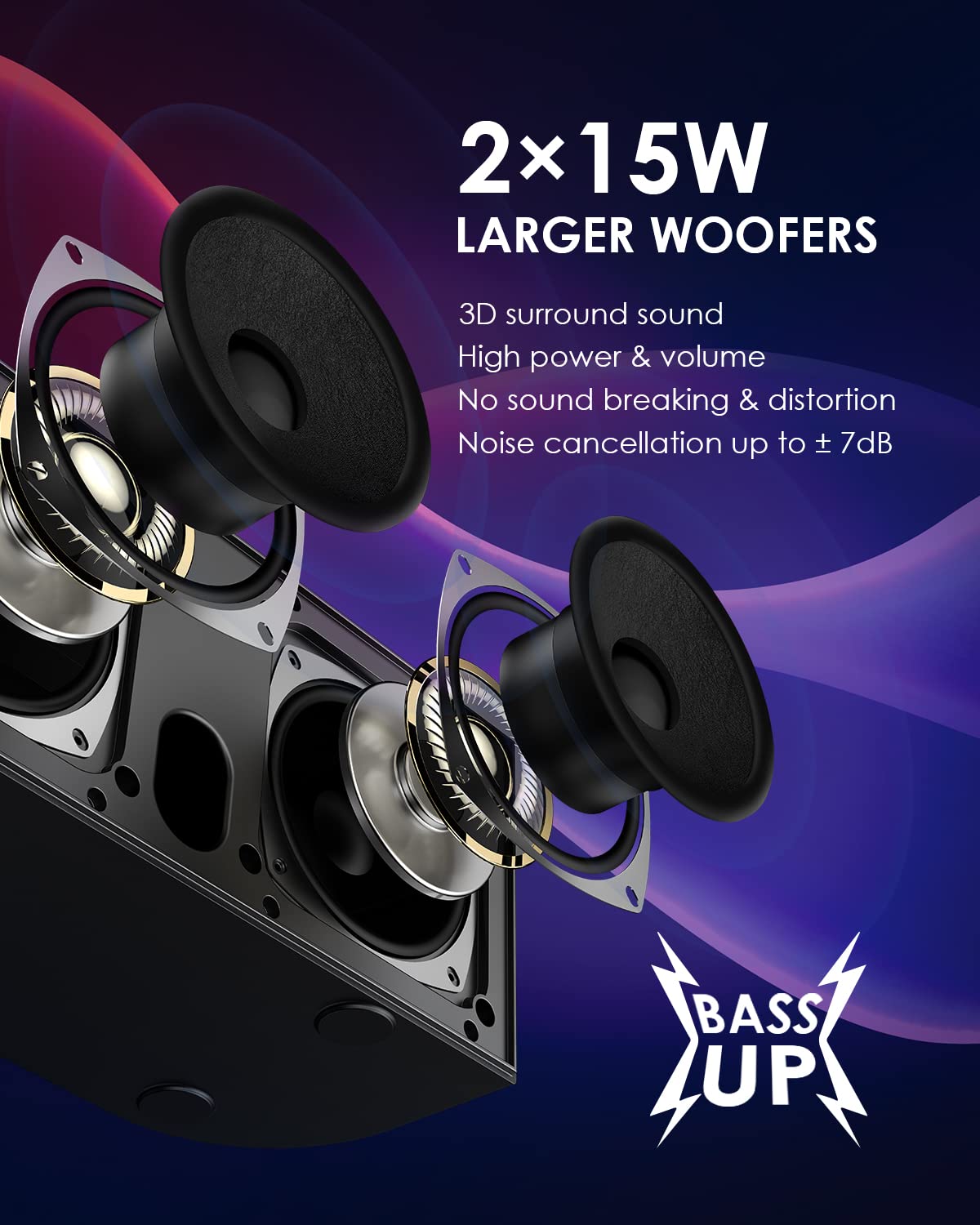 Karaoke Machine with 2 UHF Wireless Microphones for Adults/Kids, FULLIFE Portable Bluetooth PA Speaker System with Led Light/Echo/Bass Adjustment/Vocal Cut for Home Parties, Indoor/Outdoor