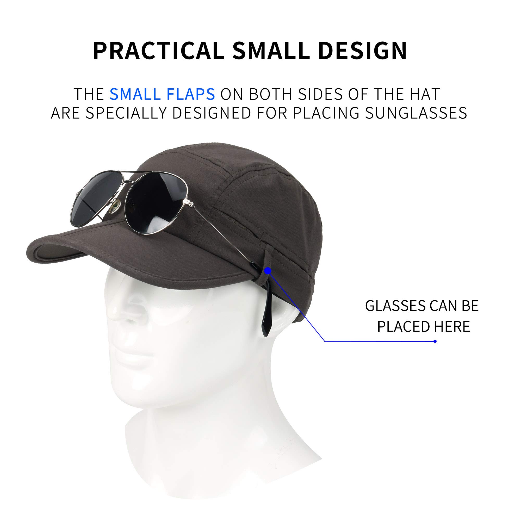 HOSSMOINS UPF 50+ Outdoor Hat Foldable Sports Cap, One Size Fits All Baseball Cap for Men & Women (Amy Green)