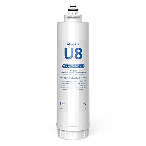 Maxblue RF-U8 Replacement Water Filter, Replacement for Maxblue U8-ST & U8-FC Under Sink Water Filtration System, 2 Years High Capacity