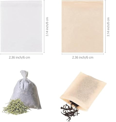 LANSKLBD - 200 Pcs Disposable Tea Bags for Loose Leaf Tea, Tea Filter Bags for Loose Tea, Wood Pulp Material, Empty Tea Bags (2.36 x 3.15 Inch))