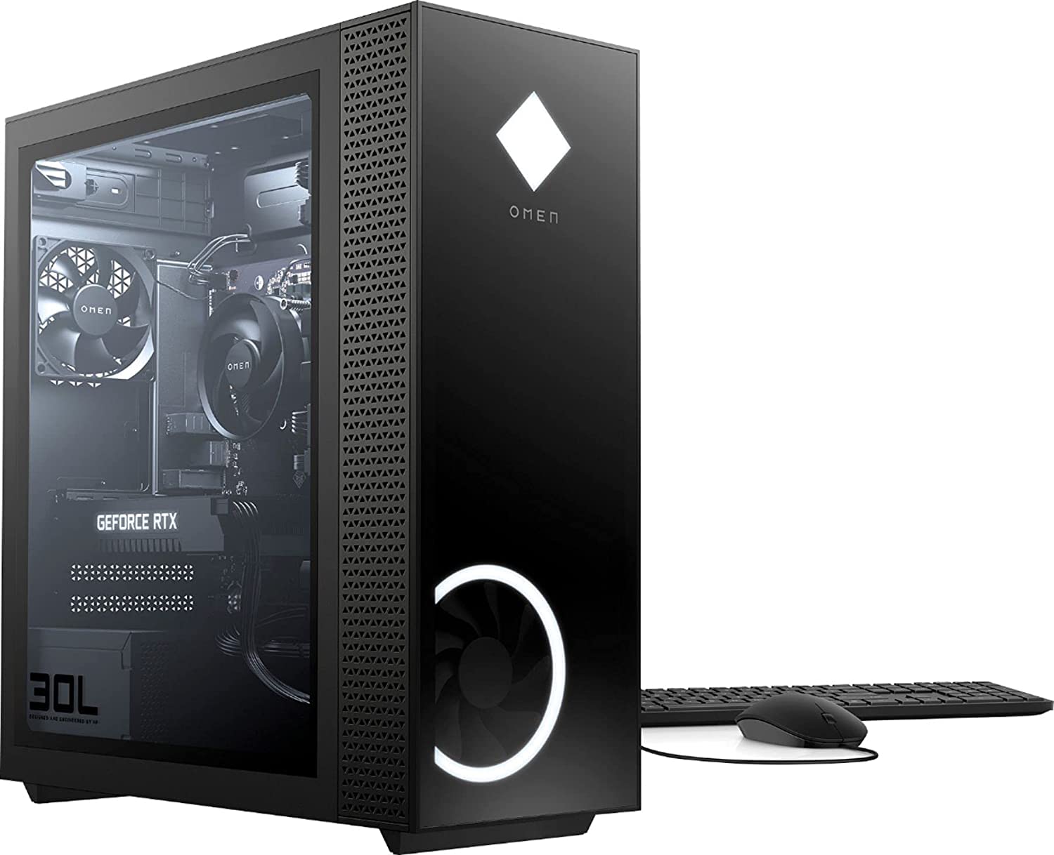 HP Omen 30L GT13 Gaming Desktop, AMD Ryzen 5 5600X Processor, GeForce RTX 3060 Graphics, 32GB DDR4-3200 RGB SDRAM, 1TB PCIe SSD+2TB HDD, RGB LED Lighting, Wi-Fi 6, 800W Power Supply, Win10 Home