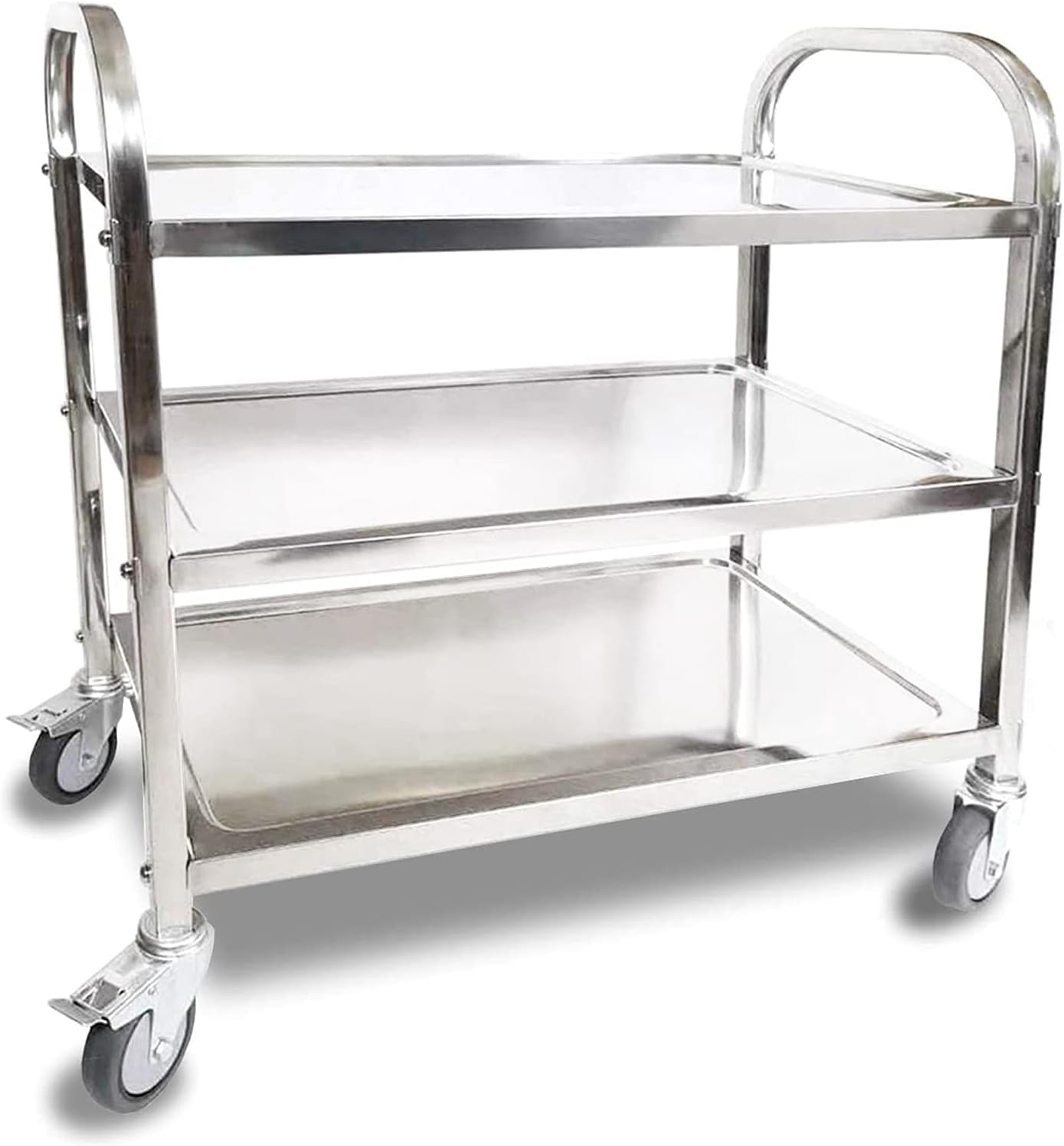 ITINA 3 Tier Stainless Steel Utility Cart with Locking Wheels L29.5Ă W16Ă H33inch 330Lbs Total Load Capacity Kitchen Island Trolley Catering Storage Cart for Kitchen Restaurant Hotel Cafe Home