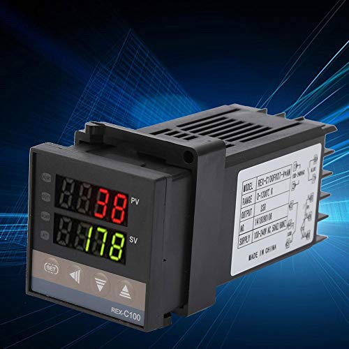 Maxmartt Digital LED Temperature Controller, 0-1300℃ Alarm PID Thermostat Kits, Temperature Controller + Solid State Relay + K Thermocouple