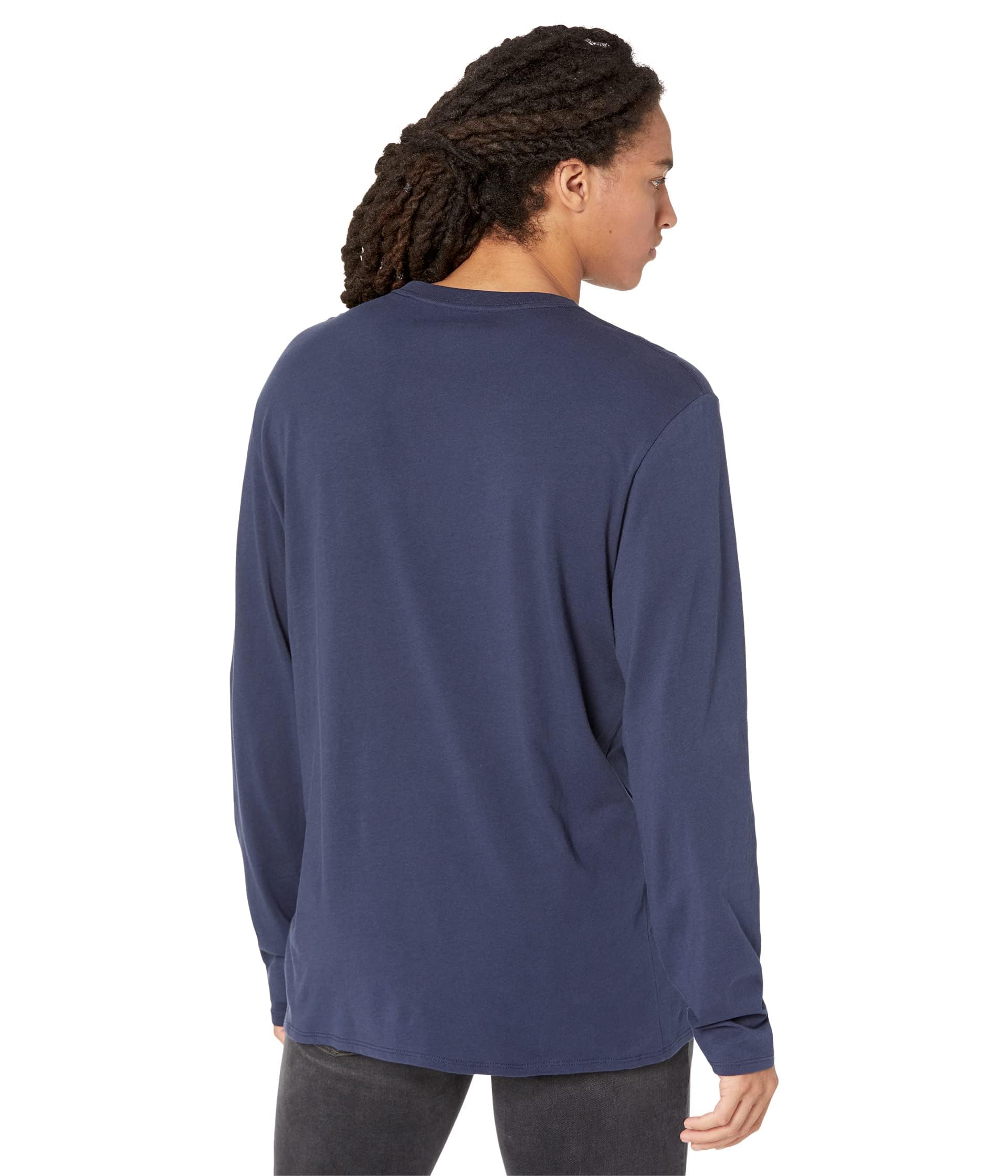 KARL LAGERFELD Paris Small Kocktail Karl Long Sleeve Crew Neck T-Shirt Navy LG
