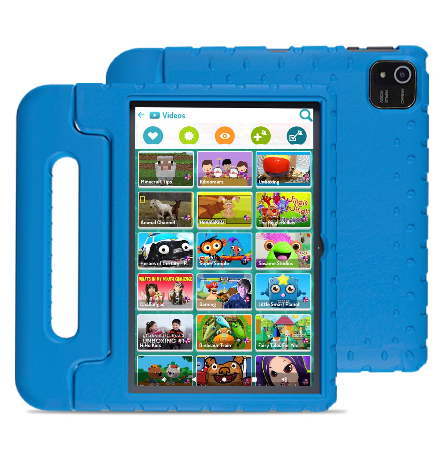 NOBKLEN 10 Inch Kids Android Tablet, Wi-Fi 6, 8000mAh Battery & Parental Control - 2024 Release with Teacher-Approved Apps, and Silicone Shockproof Case for Kids Ages 3-12