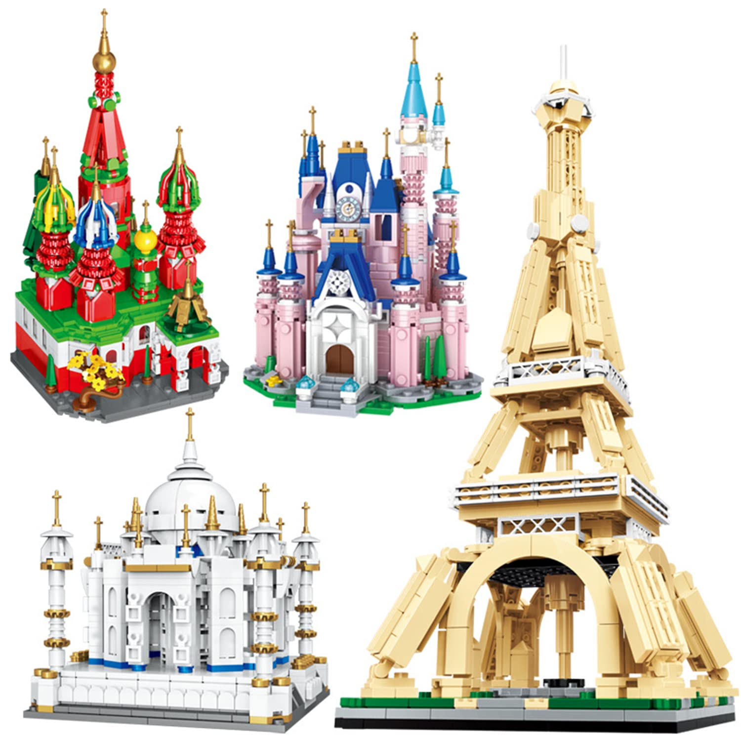 LITTCO Building Blocks Fantasy Castle Building Toy 3D Toy Blocks DIY Bricks Toys Building Set Unique Home Decor, Birthday 596PCS (Pink)