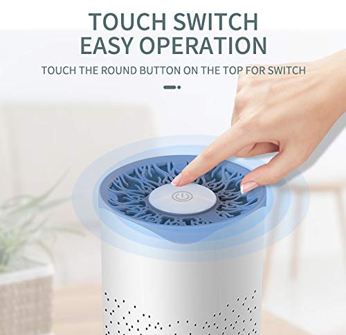 Mini Air Purifier,Small Size and Suitable for Placing On Your Desk or Bedside Table to Protect You. Noise ≤36dB, Sleep better-White