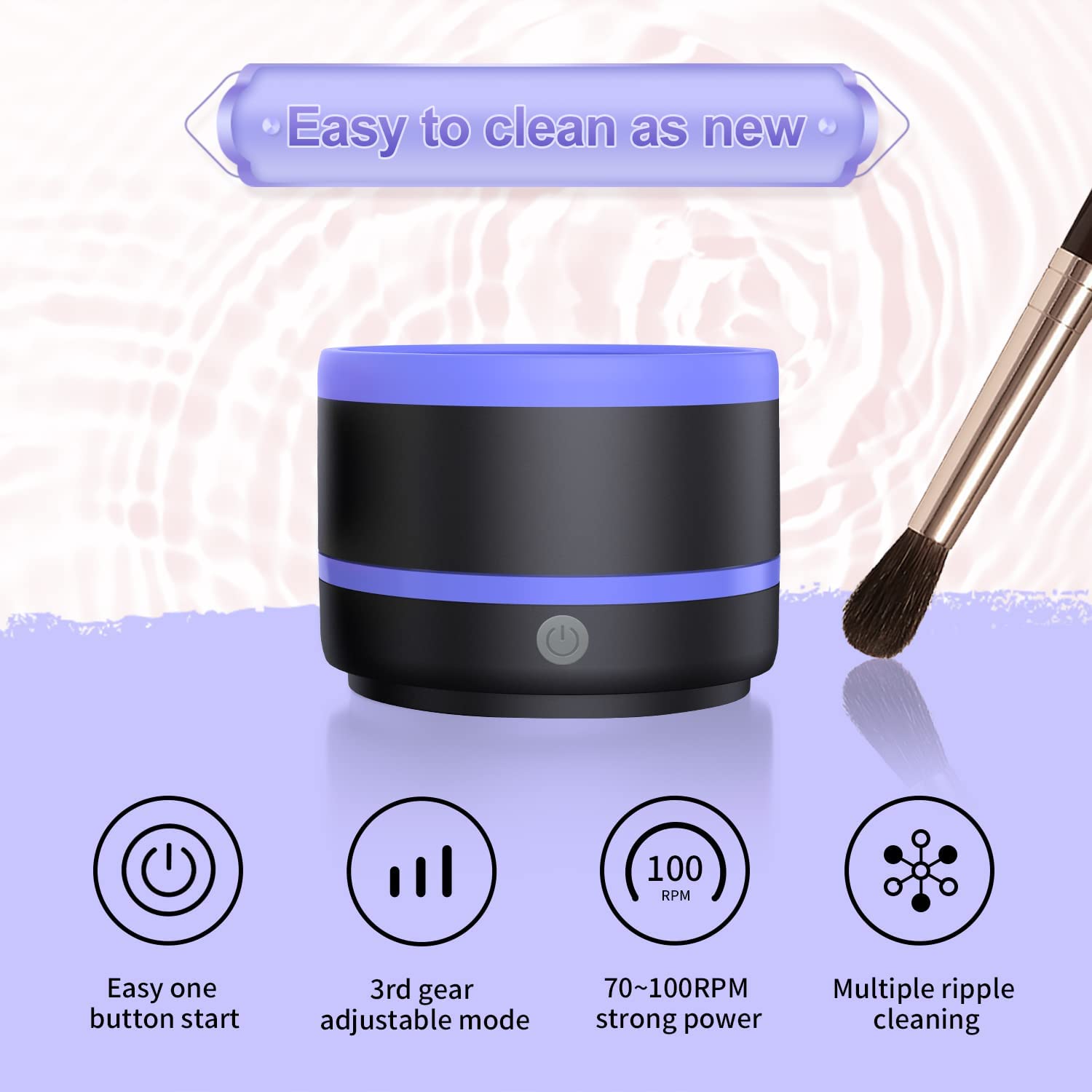 Makeup Brush Cleaner Machine,Electric Makeup Brush Cleaner,Automatic Makeup Brush Cleaner Cleanser Tools,USB Cosmetic Brush Cleaning Machine for Liquid Foundation,Contour,Eyeshadow Brushes Blue