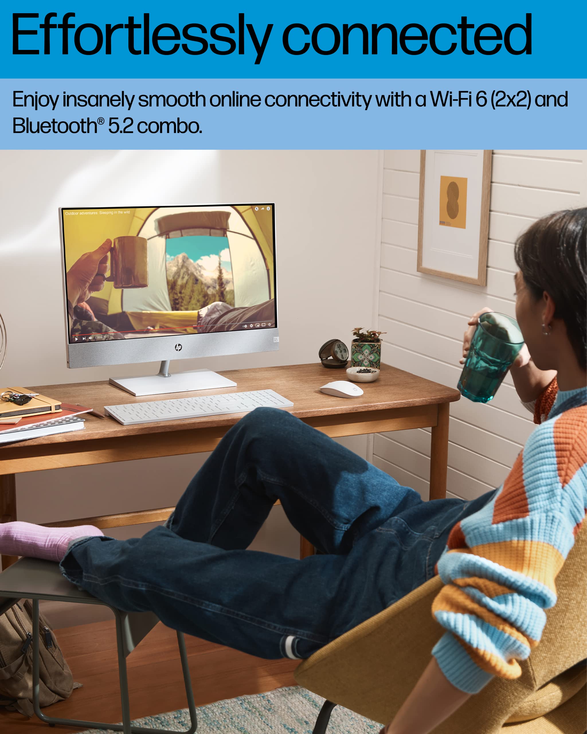 HP Pavilion All-in-One PC, 12th Gen Intel Core i7-12700T, 16 GB RAM, 256 GB SSD, Full HD IPS Touchscreen, Windows 11 Home, 4K Graphics, Wireless Mouse & Keyboard, 5 MP Pop-Up Camera (27-CA1180, 2022)