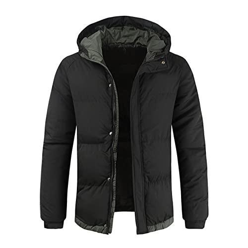 JINLILE Men's Turtle Neck Soft Comfy Tank Tops Basic Pleated Top Ribbed Cuffs Round Neck Warm Hoodie Sweatshirt Black