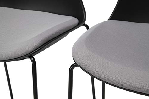 HON Basyx Contempo Guest Stool, 2 Pack, Black/Charcoal