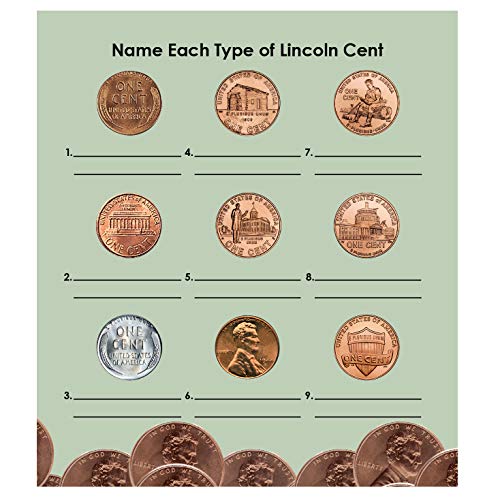 Lincoln Penny Bankers Bag Beginner Coin Set | Coins for Kids | Coloring Sheet and Quiz | Canvas Bag- American Coin Treasures
