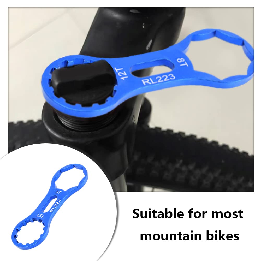 HENGRUNBANG 2 Pcs Double Head Front Fork Cap Wrenchs Bicycle Front Fork Cap Removal Tools Bike Fork Repair Tools for Mountain Bike
