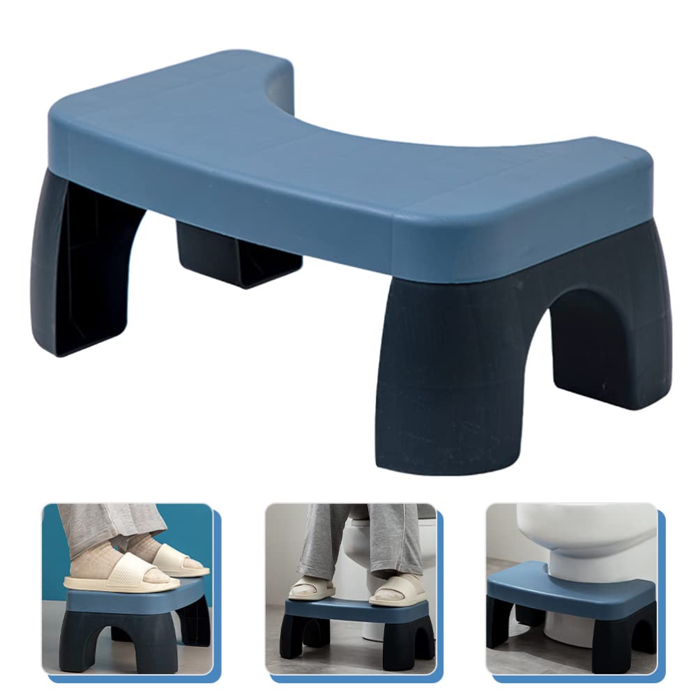 Housoutil Potty Toilet Stool Squatting Poop Stool Baby Step Stool for Bathroom Non-Slip Potty Stool for and Adults in Bathroom Toilet Blue