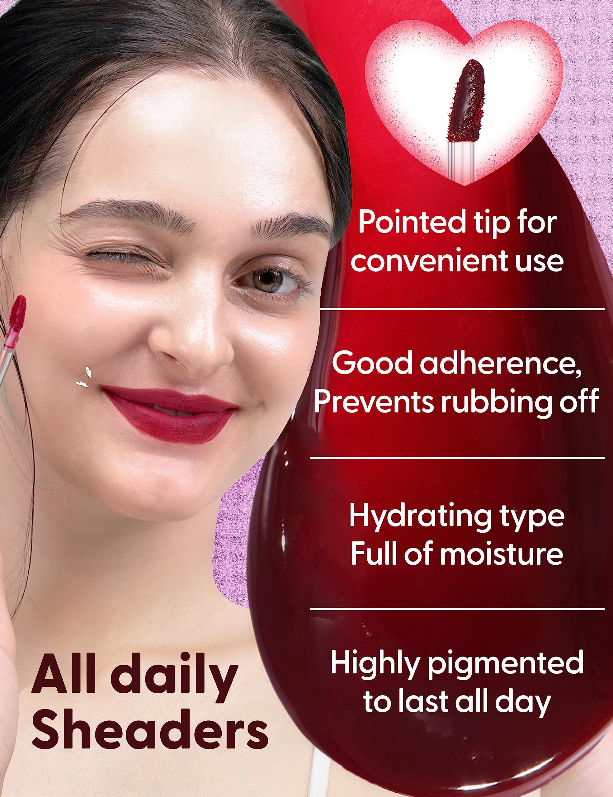 It'S SKIN Tincy All-Day Semi-Matte Lip Stain Tint 0.13oz (05 Manhattan Cherry) - Non-Transfer | Smooth Satin Finish, Rich Pigmentation | Moisturizing, Comfortable Vivid Color for Lasting All-Day