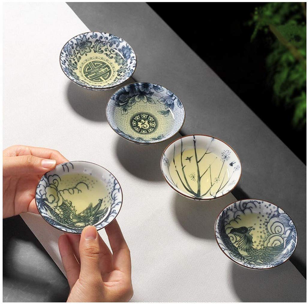 Kungfu Teacup,Chinese Long-Quan Celadon Teacup,Set of 6