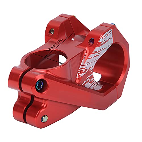 JINDI Bike Handlebar Stem, Anode Grinding Processing Hollow Ultra Light Short Handlebar Stem for Fixed Gear Bike for Road Bike(Red)