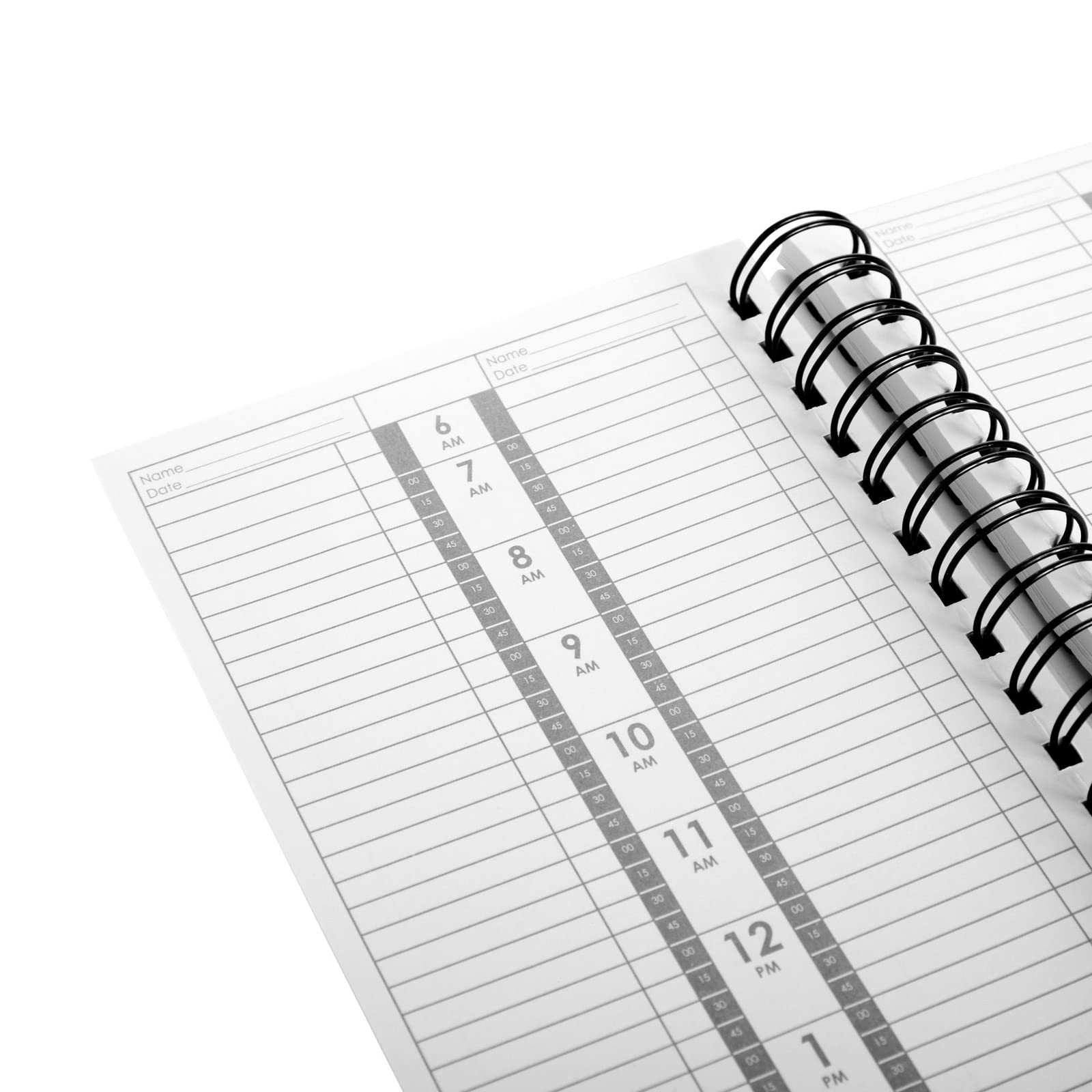 Juvale 200 Page Salon Appointment Book for Hair Stylist, Undated, Daily Planner, Hourly Spiral Book, Marble Design, 2 Columns (14 x 5 In)