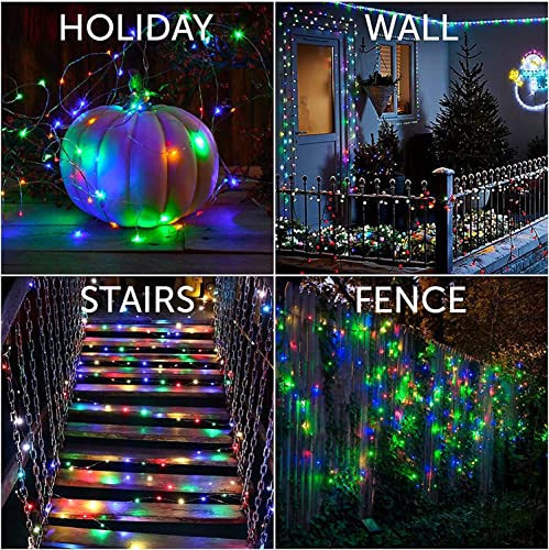 mafiti Solar String Lights Outdoor 40ft Solar Powered String Lights Outdoor Decorative Halloween Lights Outdoor for Patio Yard Garden Tree Christmas Wedding Party Power Saving (Green-1pcs)