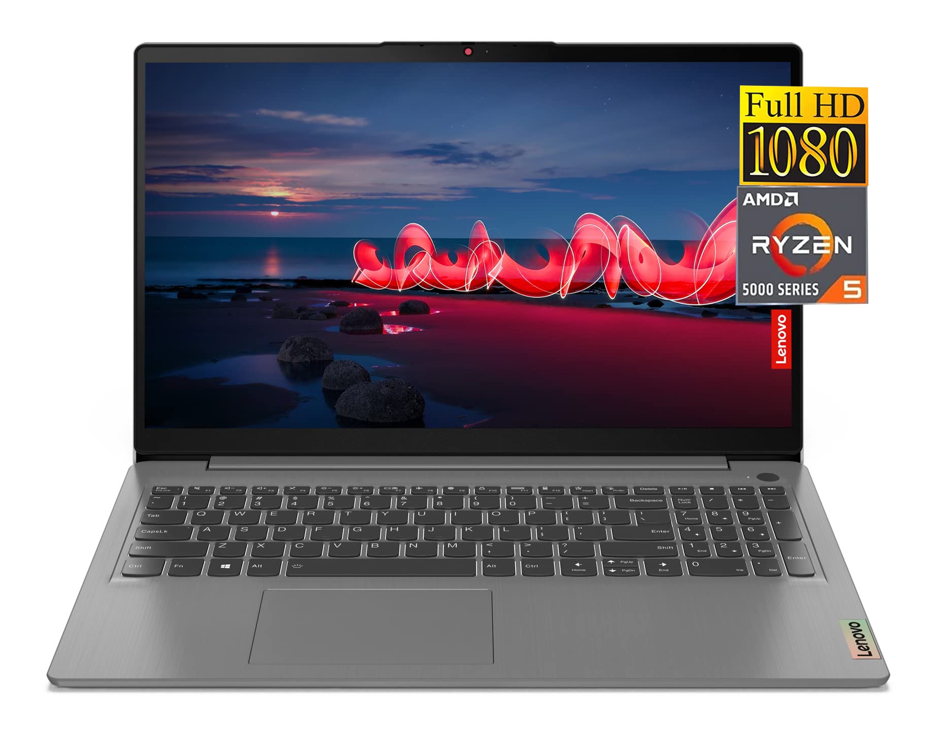 Lenovo Ideapad 3 15.6 Inch FHD Laptop, AMD Ryzen 5 5500U, 8GB RAM, 256GB SSD, Windows 11,Wi-Fi 6, Bluetooth 5, Bundle with JAWFOAL