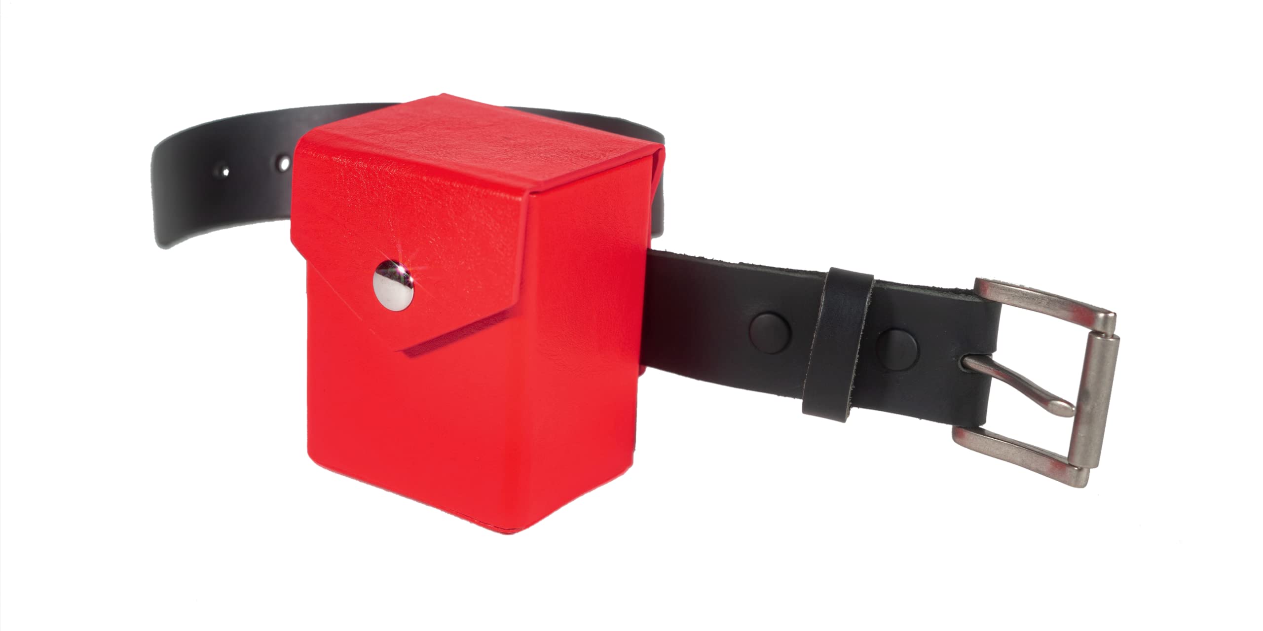 HERO Symbol Deck Box/Deck Case - Built in Belt Loop/Clip - Hard Shell Faux Leather - Compatible with Yu-Gi-Oh, MTG, CFV, Digimon, F&B and other Trading Card Games