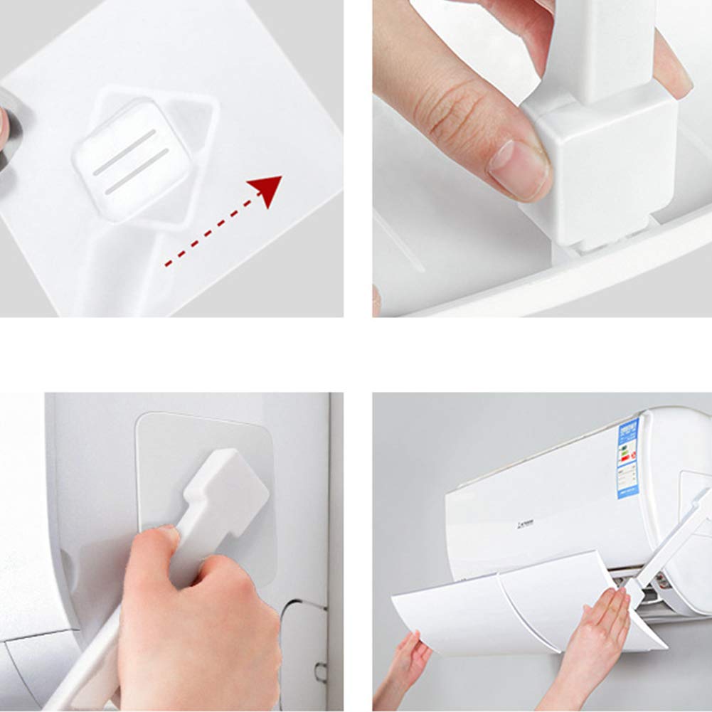 LIZHOUMIL Air Conditioning Universal Wind Deflector Cover Snap Installation Retractable Air Conditioner Air Deflector Anti Direct Blowing Air Conditioner Shield Wind Deflector Baffle for Baby Glossy