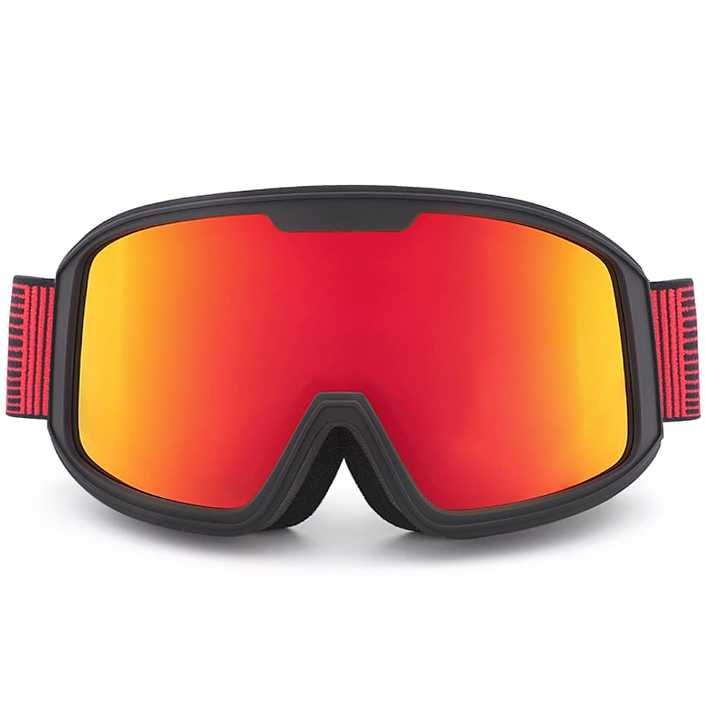 IMEISH Ski Goggles for Men Women Anti Fog UV Protection Snow Goggles (Red)