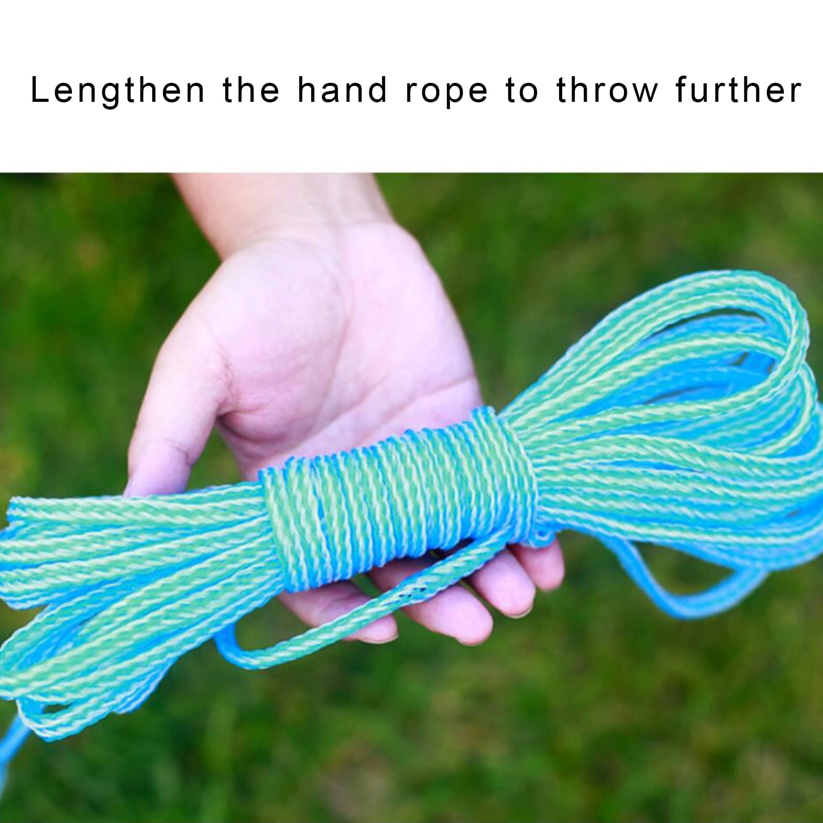 HWTOP Fishing Net, Traditional Old-Fashioned Hand Throwing Net, Automatic Fishing Tool, Durable, for Shrimp, Crab, Fish, 2 Fingers