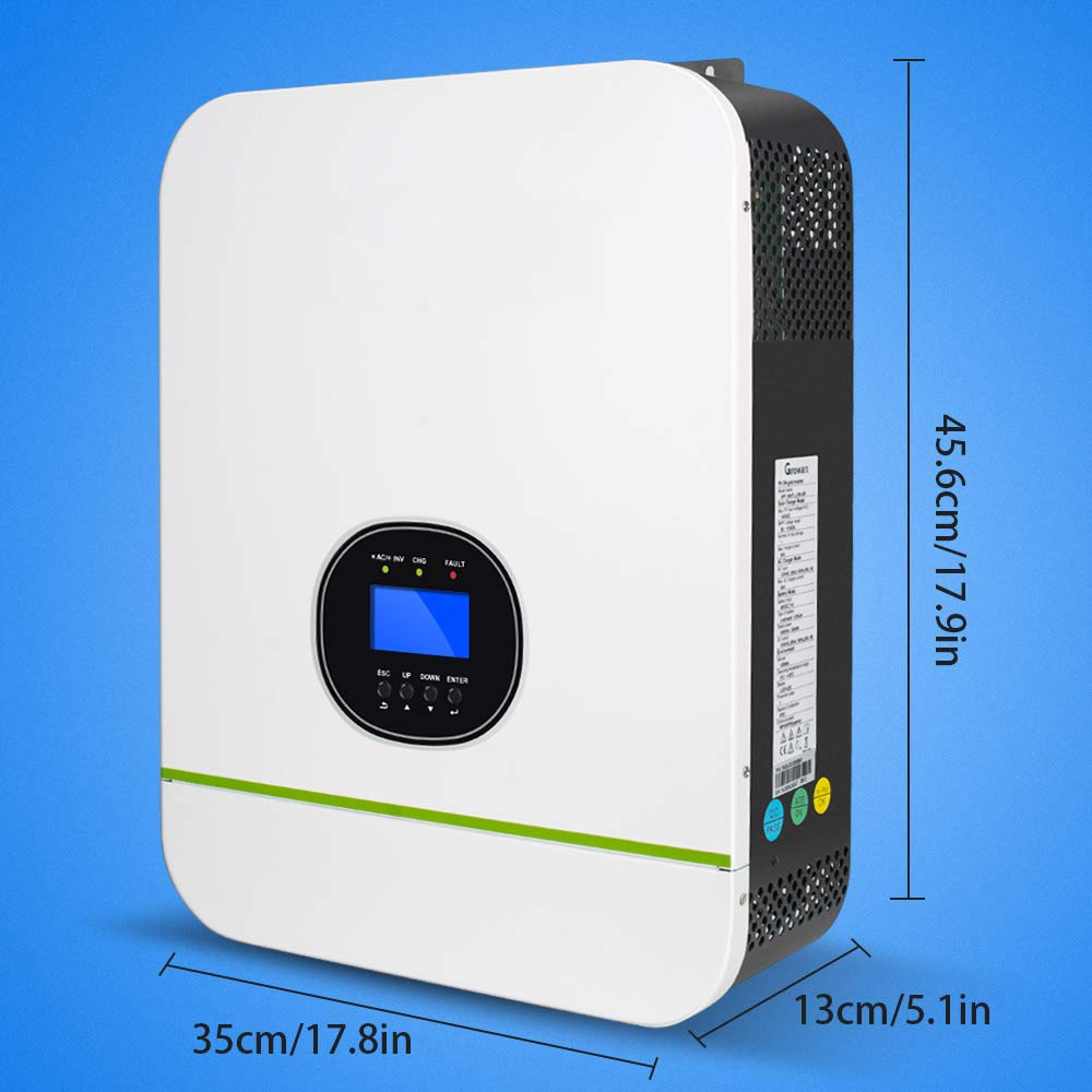 ixaer Wave Solar Inverter, 48V 3000W 120V/240V Split Phase Solar Inverter Growatt 80A MPPT Solar Charger Controller, Shipping from USA
