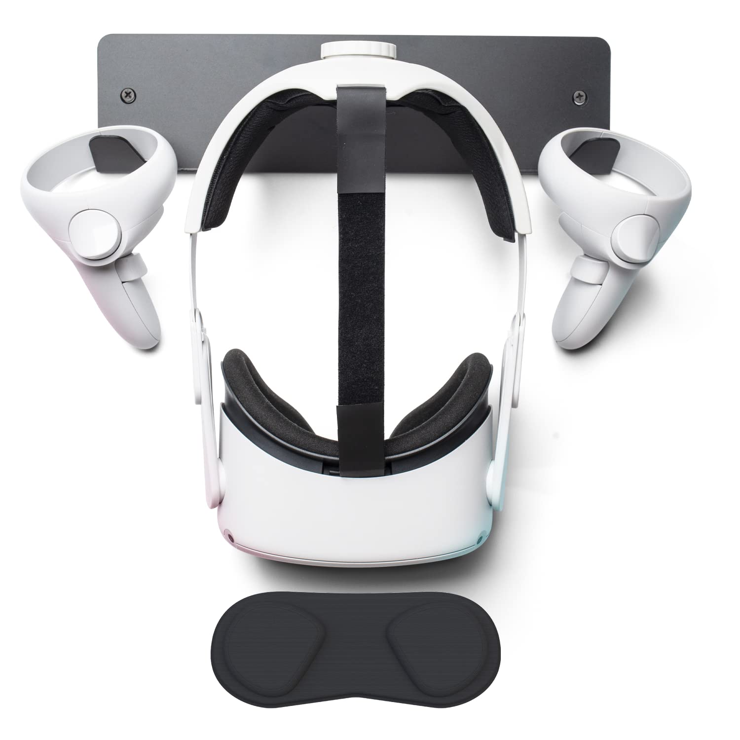 JULHOVR Meta VR Headset Wall Mount Storage Stand Hook and VR Lens Cover for Quest 2 Pro, Quest,Rift S,HP Reverb G2,HTC Vive,Vive Pro, Cosmos,Valve Index,PS VR 2 and MR Headsets-Black