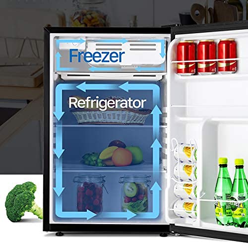KUPPET Mini Refrigerator Compact Refrigerator-Small Drink Food Storage Machine for Dorm, Garage, Camper, Basement or Office, Single Door Mini Fridge, 4.5 Cu.Ft,Black