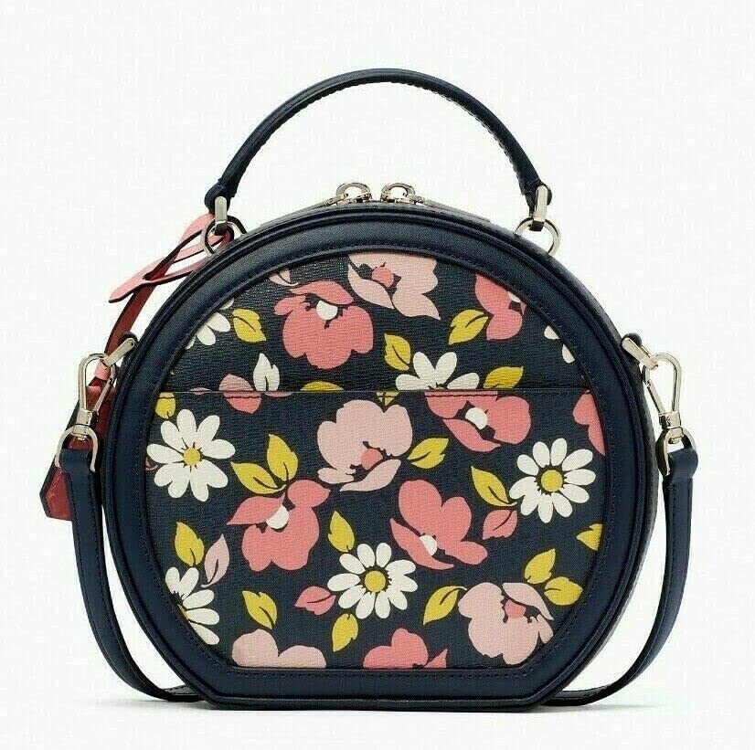 Kate Spade Traveler Road Trip Floral Print Round Crossbody Blue Multi