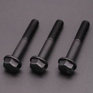 M8-1.25 x 35mm (12 Pack) Flanged Hex Head Bolts, Hexagon Flange Screws Bolts, Black Oxide Finish, 10.9 Grade Alloy Steel, Motocycle Car Bolts Replacements, Partial Thread