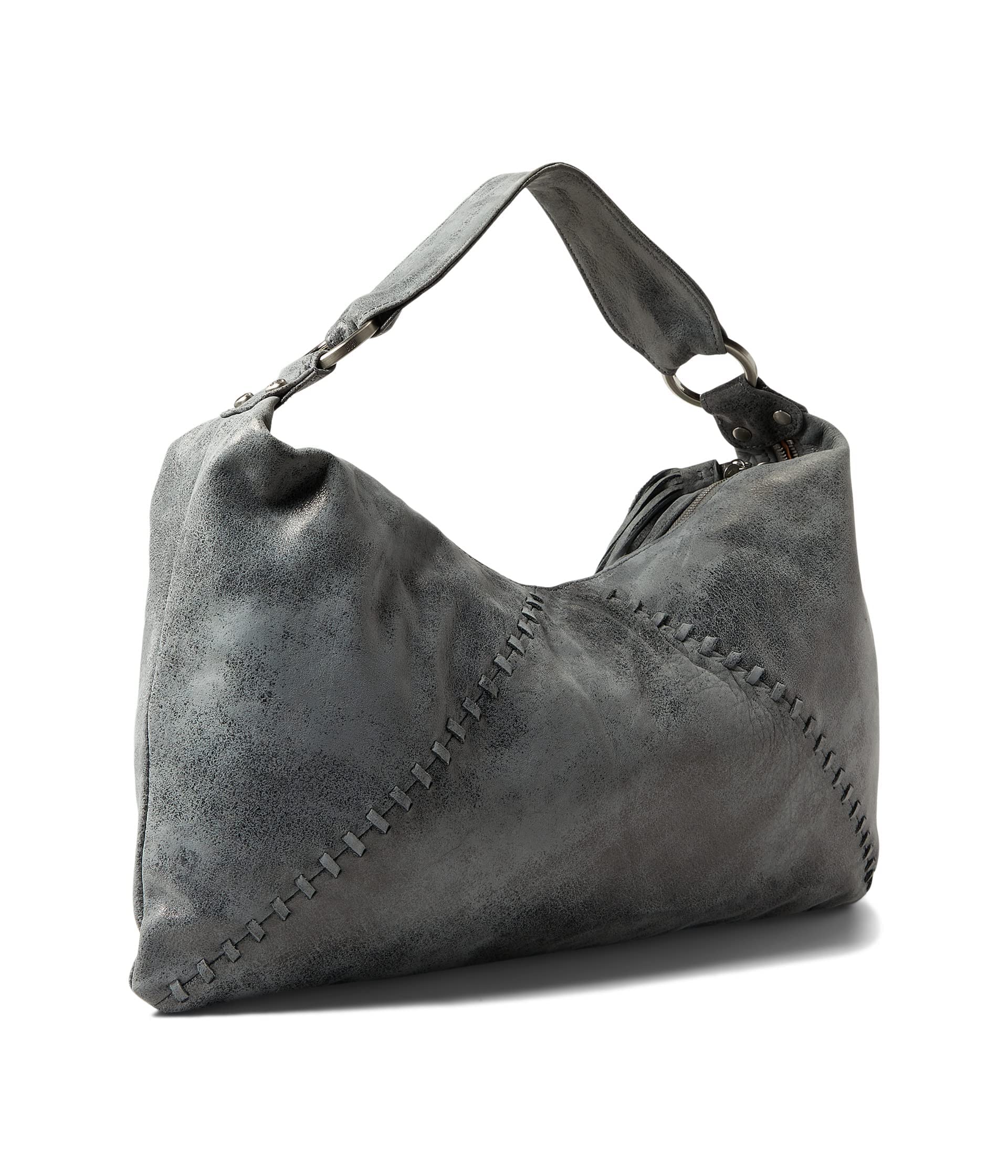 HOBO Paulette Handbag For Women - Premium Leather Construction With Two-Way Zipper Closure, Gorgeous and Stylish Handbag Grey One Size One Size