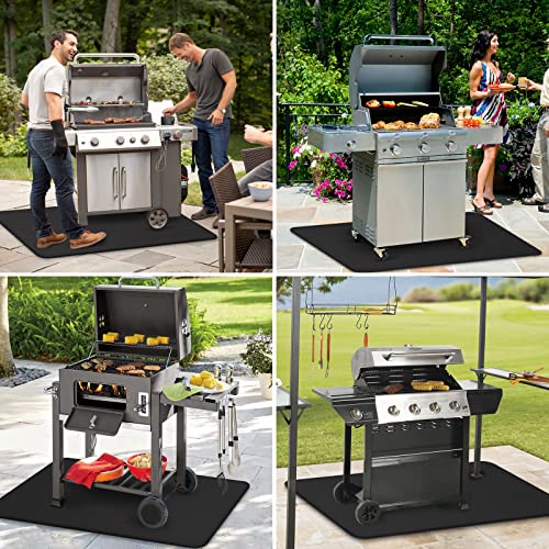 Joysup Under Grill Mat 44×25 Inch for Outdoor Grill, Fireproof Pad for Fire Pit, Flat Top, Smokers, Gas Grills and Fireplace ,Waterproof Fireproof BBQ Protective Mat for Decks、Patios and Wooden Floor