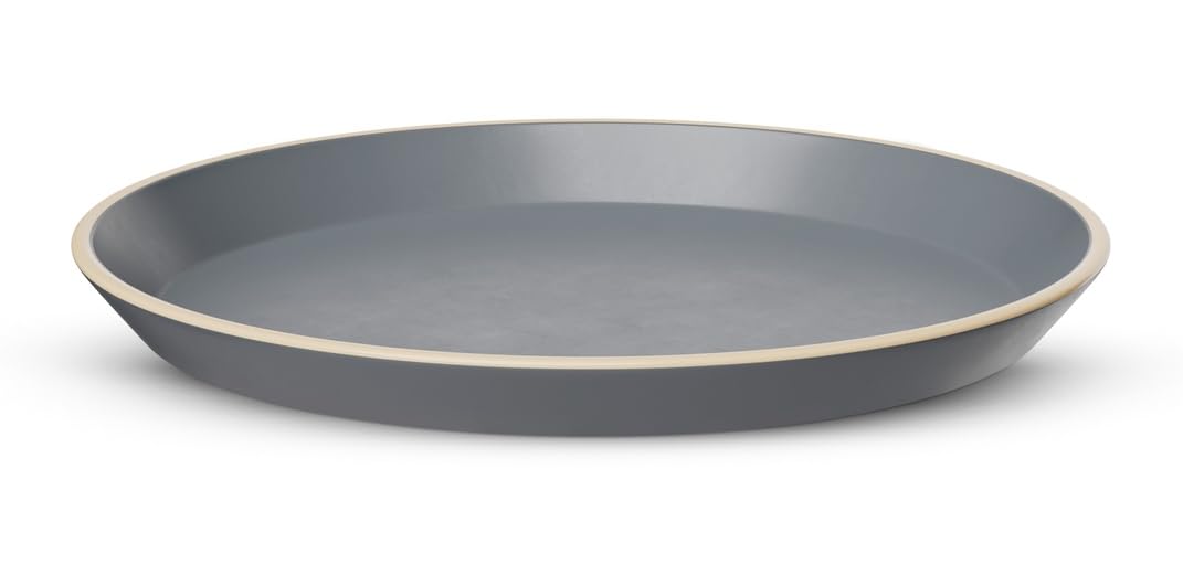 KooK Dinnerware Sets, Semi-Matte Stoneware, Dinner Plates, Salad Plates (Slate Grey, 10 Inch)